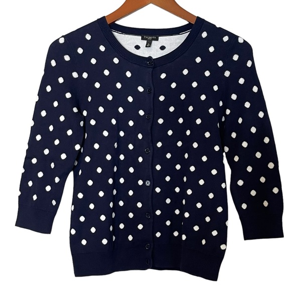 Talbots | Sweaters | Talbots Polka Dot Button Front Cardigan Sweater ...